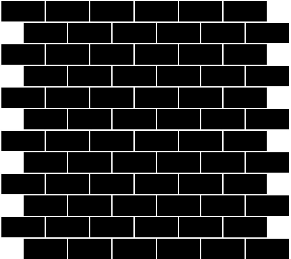 Solid color - 1" x 2" rectangle [broken joint] unglazed porcelain field ...